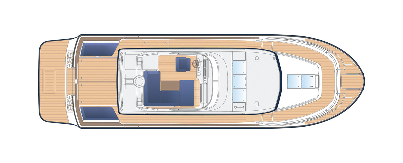 T41 Flybridge Layout - Cardinal Yacht Sales